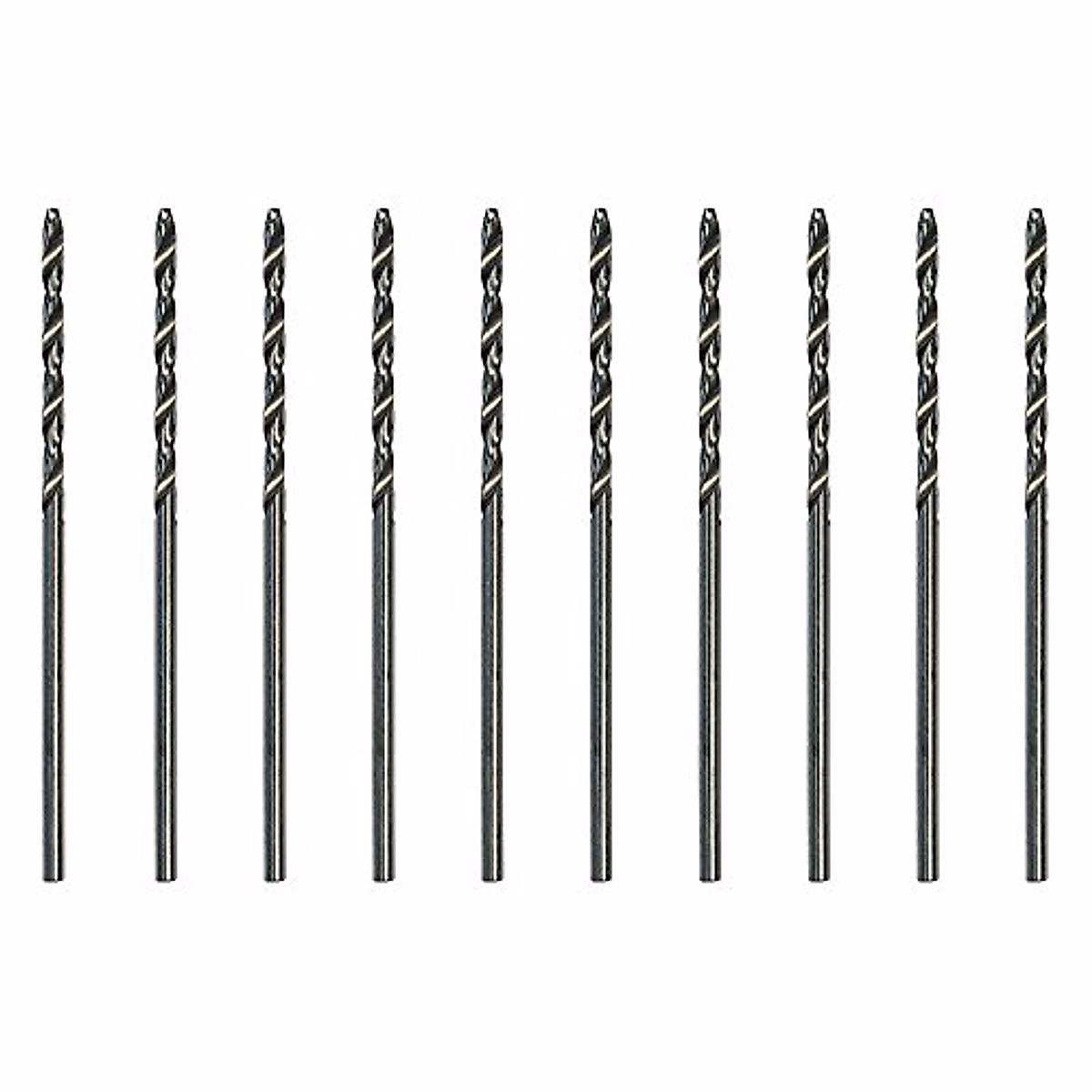 10 Pack High Speed Steel Twist Drill #64, 0.036 inch diam.