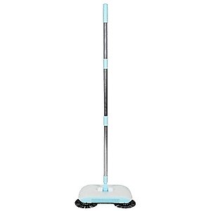 Hand Push Sweeper, Household Hand Sweeping Machine, Non Electric Sweeper Mop Broom Dustpan Floor Cleaning Tools for Cleaning Hair, Fruit Shell, Dust, etc - Angle Changable Freely(Blue)