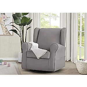 Delta Children Reston Nursery Glider Swivel Rocker Chair, French Grey