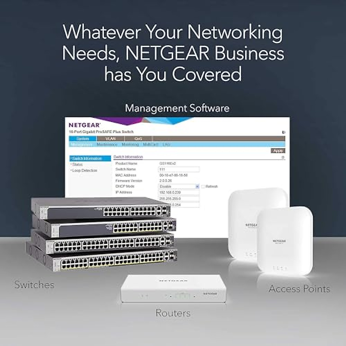 NETGEAR 26-Port Gigabit Ethernet Smart Switch (GS724Tv4) - Managed, with 24 x 1G, 2 x 1G SFP, Desktop or Rackmount, and Limited Lifetime Protection