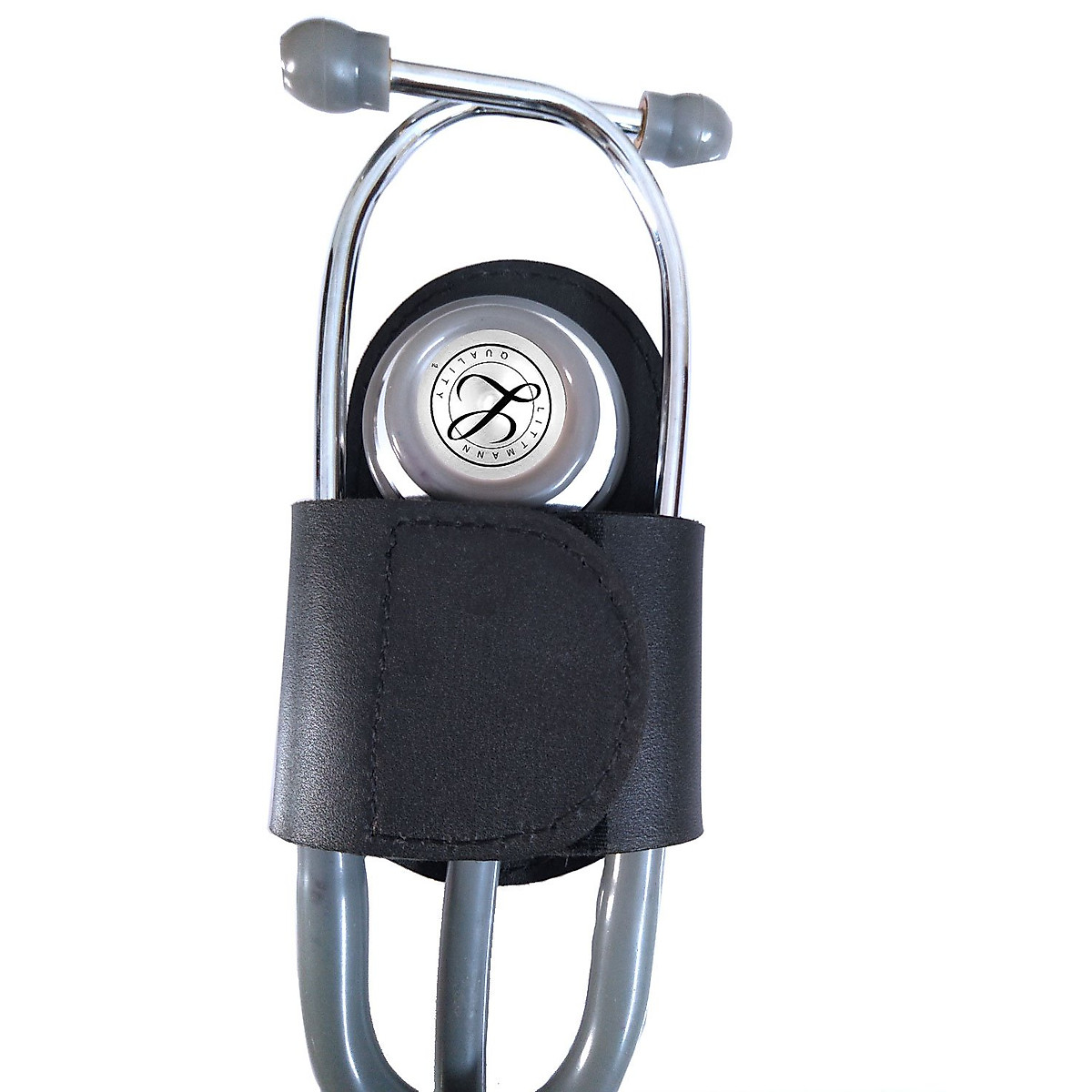 Genuine Leather Black Stethoscope Holder for Nurses and Doctors
