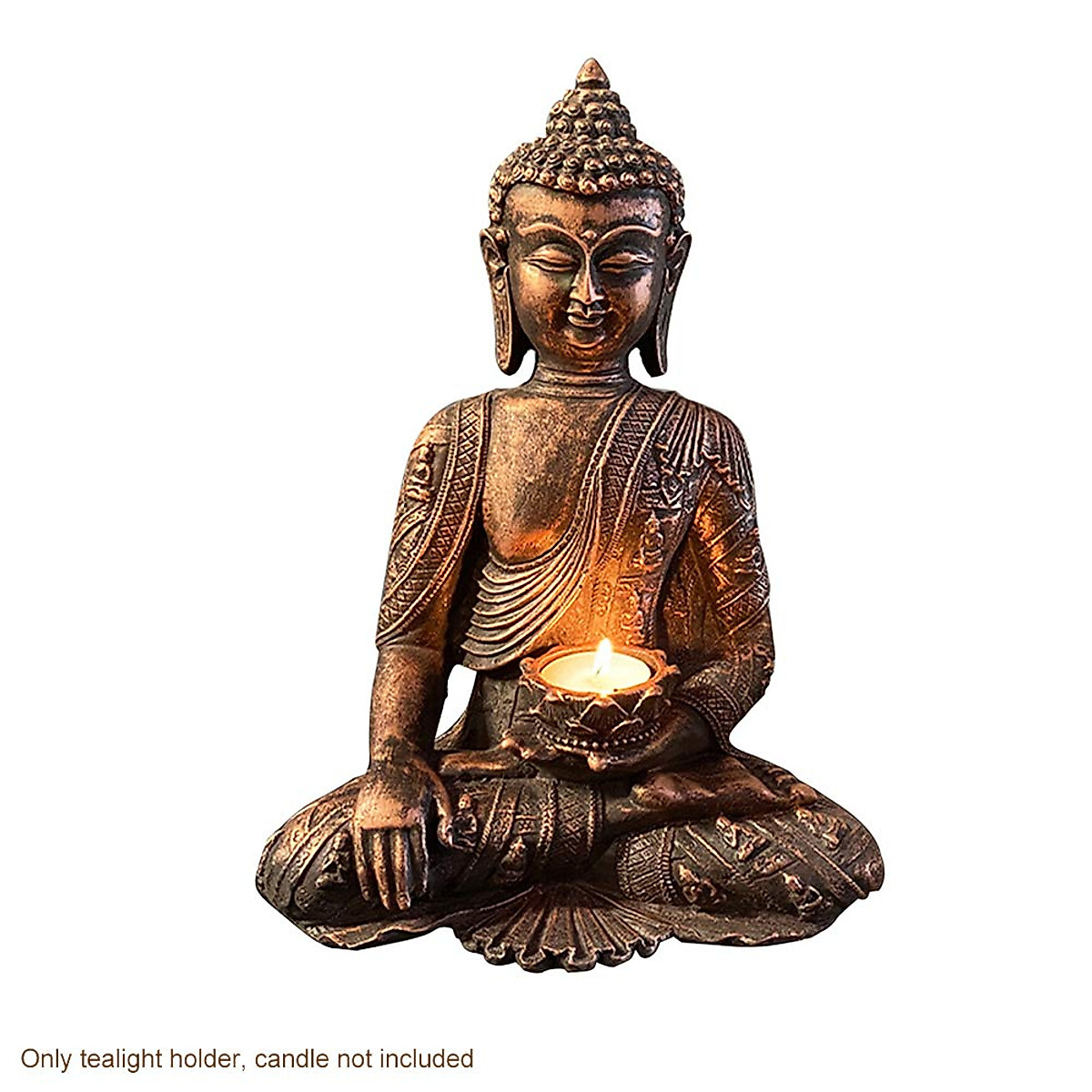 MOOUS Meditating Buddha Candle Holder Meditating Buddha Tea Light Holder Buddha Statue Candle Holder for Terrace Garden Home Decor Home Aromatherapy Accessory