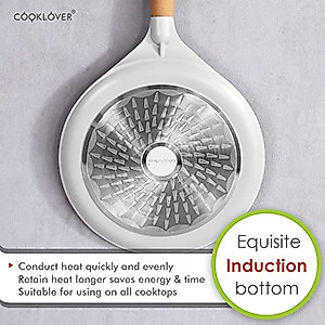 COOKLOVER Crepe Pan Nonstick Die cast Aluminum PFOA Free Induction Omelet Pan 11 inch - Sea-Salt Gray