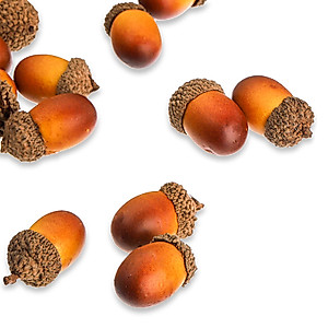 TOPZEA 150 Pack Artificial Acorns, Simulation Small Acorn with Natural Caps, Lifelike Fake Acorn Prop Table Vase Bowl Fillers, Festival Decor for Fall, Thanksgiving, Christmas, Crafts Supplies