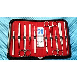 20 PCS ADVANCED BIOLOGY LAB ANATOMY MEDICAL STUDENT DISSECTING DISSECTION KIT SET WITH SCALPEL KNIFE HANDLE BLADES #10 + #11 (HTI BRAND)