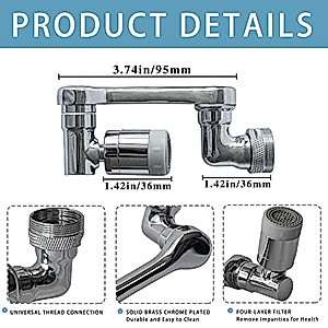 Lifeadhoc Faucet Extender Aerator, 1440° Universal Swivel Robotic Arm Sink Faucet Extension Aerator & Sprayer Attachment for Kitchen, Bathroom, Laundry with 2 Water Outlet Modes