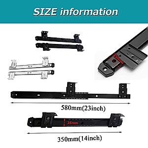 Drawer Slides for Under Desk Keyboard Shelf - 1-Pair Heavy Duty Metal Ball Bearing Slides, Smooth, Less Noise, for Computer Keyboard Tray Assembly Kit, Cabinet Drawer Rails (size : Black, Size : 14 (S
