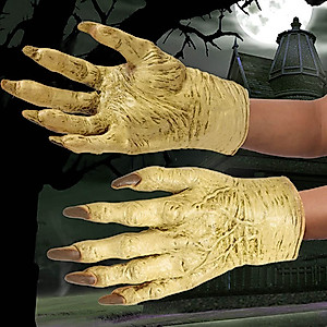 Urieo Halloween Costume Gloves Nude Horror Zombie Hands Tricks Cosplay Party Props Monster Glove for Adults