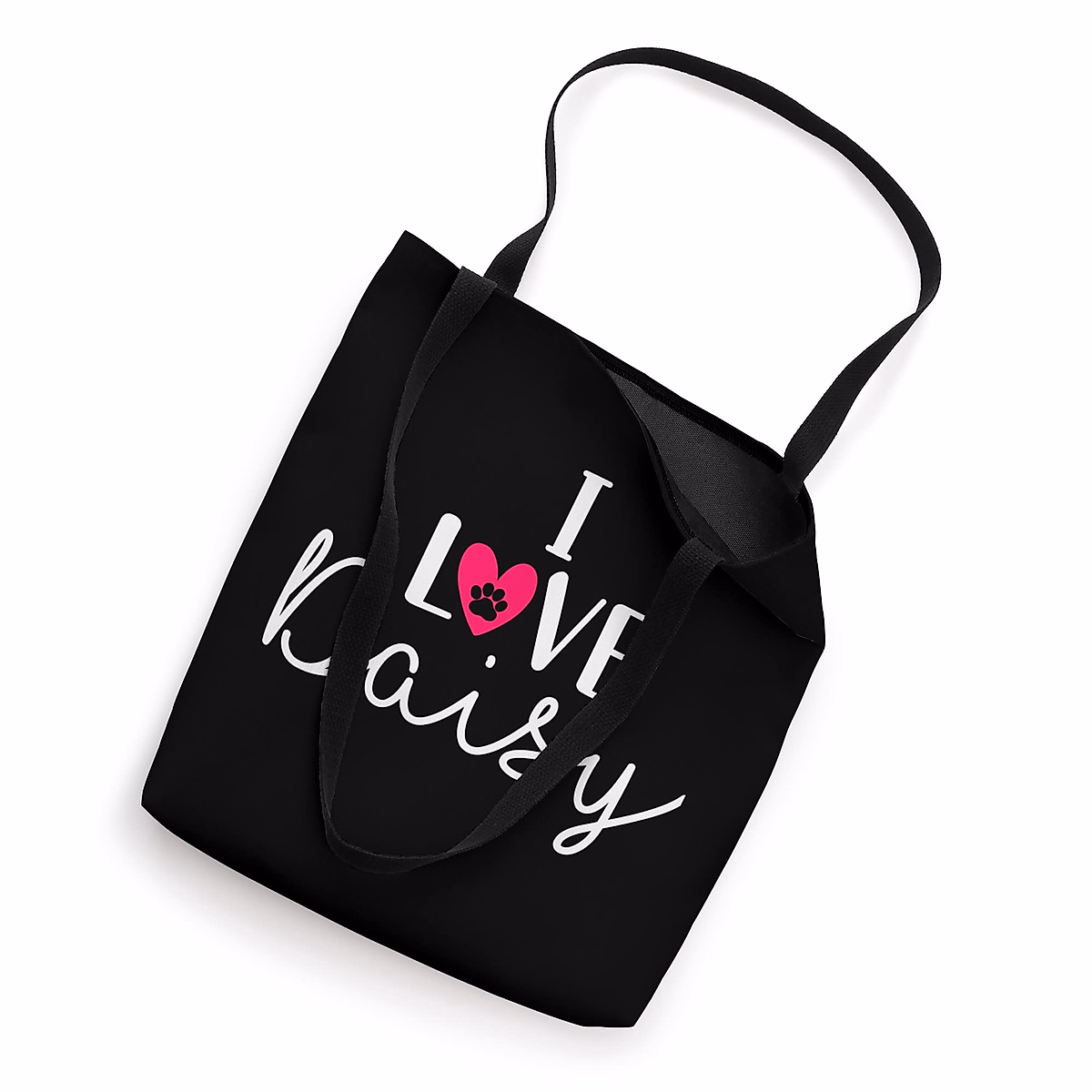 I Love Daisy A Love Heart Dog Paw Dog Name Tote Bag