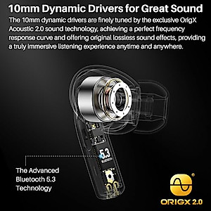 TOZO T20 Wireless Earbuds Bluetooth Headphones 48.5 Hrs Playtime, IPX8 Waterproof, Dual Mic Call Noise Cancelling with Wireless Charging Case Black