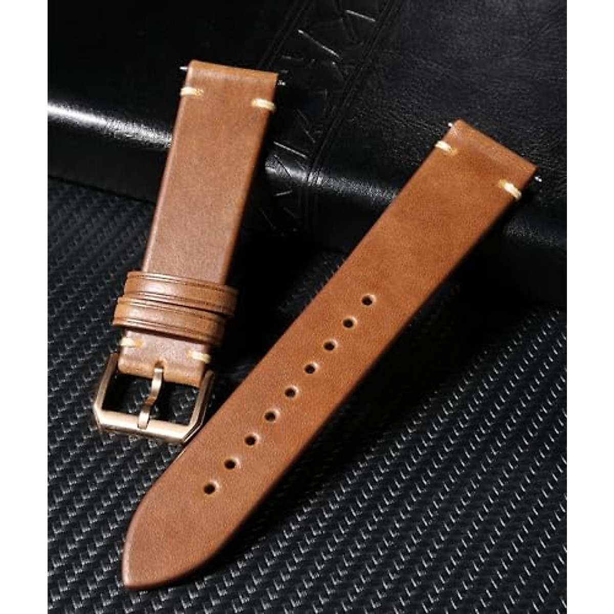 REZERO Quick Release Watch Band, Top Grain Leather Watch Straps, Italian Calfskin Watchbands Replacement 18mm 19mm 20mm 21mm 22mm 23mm 24mm for Men, Women