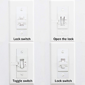 Light Switch Guard, ILIVABLE Optional Wall Plate Cover Switch ON or Off Protects Your Lights or Circuits from Being Accidentally Turned On or Off (Not Child Proof)