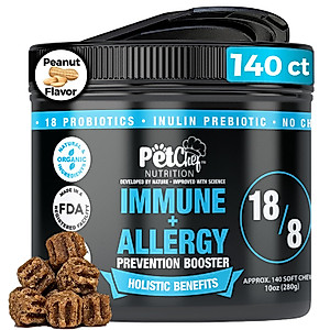 Pet Chef Respiratory Immune + Dog Allergy Remedy. Dog Itch Relief-Dog Allergy Relief-Anti Itching for Dogs-Dog Hot Spots-Eliminates Dog Skin Rashes - Prevents Dog Immune Health Crisis from other dogs.