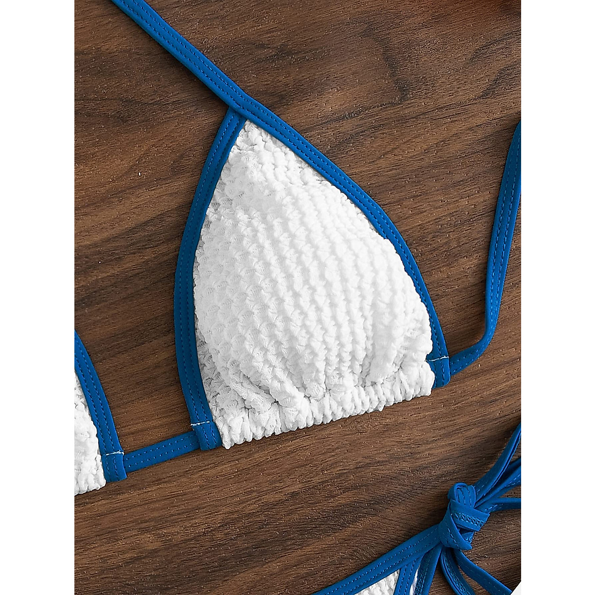 SHENHE Women's Sexy Bikini Sets Ring Triangle Tie Bathing Suits 2 Piece Swimsuits Beige S