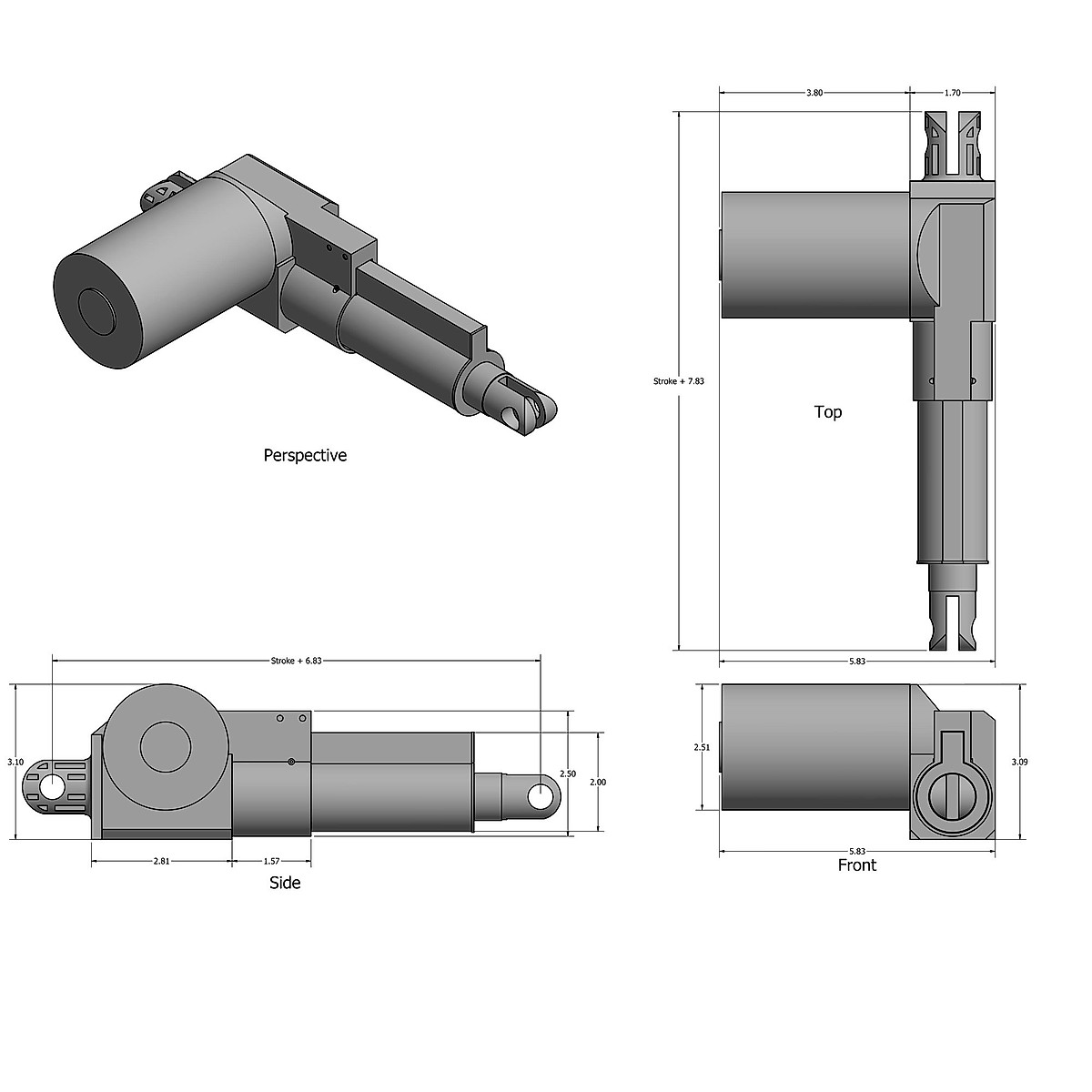 3" Inch Stroke Standard Force Linear Linear-Motion-Actuator