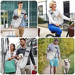 Cuby Dog and Cat Sling Carrier – Hands Free Reversible Pet Papoose Bag - Soft Pouch and Tote Design – Suitable for Puppy, Small Dogs, and Cats for Outdoor Travel (Classic Grey)
