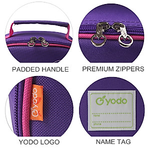 yodo Kids Insulated Lunch Tote Bag with Name Tag for Girls, Butterfly