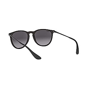 Ray-Ban RB4171 Erika Round Sunglasses, Rubber Black/Light Grey Gradient Dark Grey, 54 mm