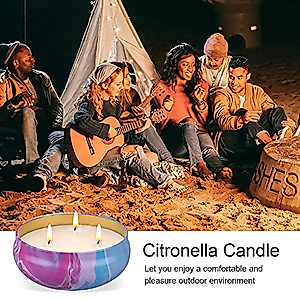 Large Citronella Candle Outdoor, Soy Wax Scented Candle Set 3 Wick | Aromatherapy Candle Bulk for Home Patio Yard Garden Camping BBQ