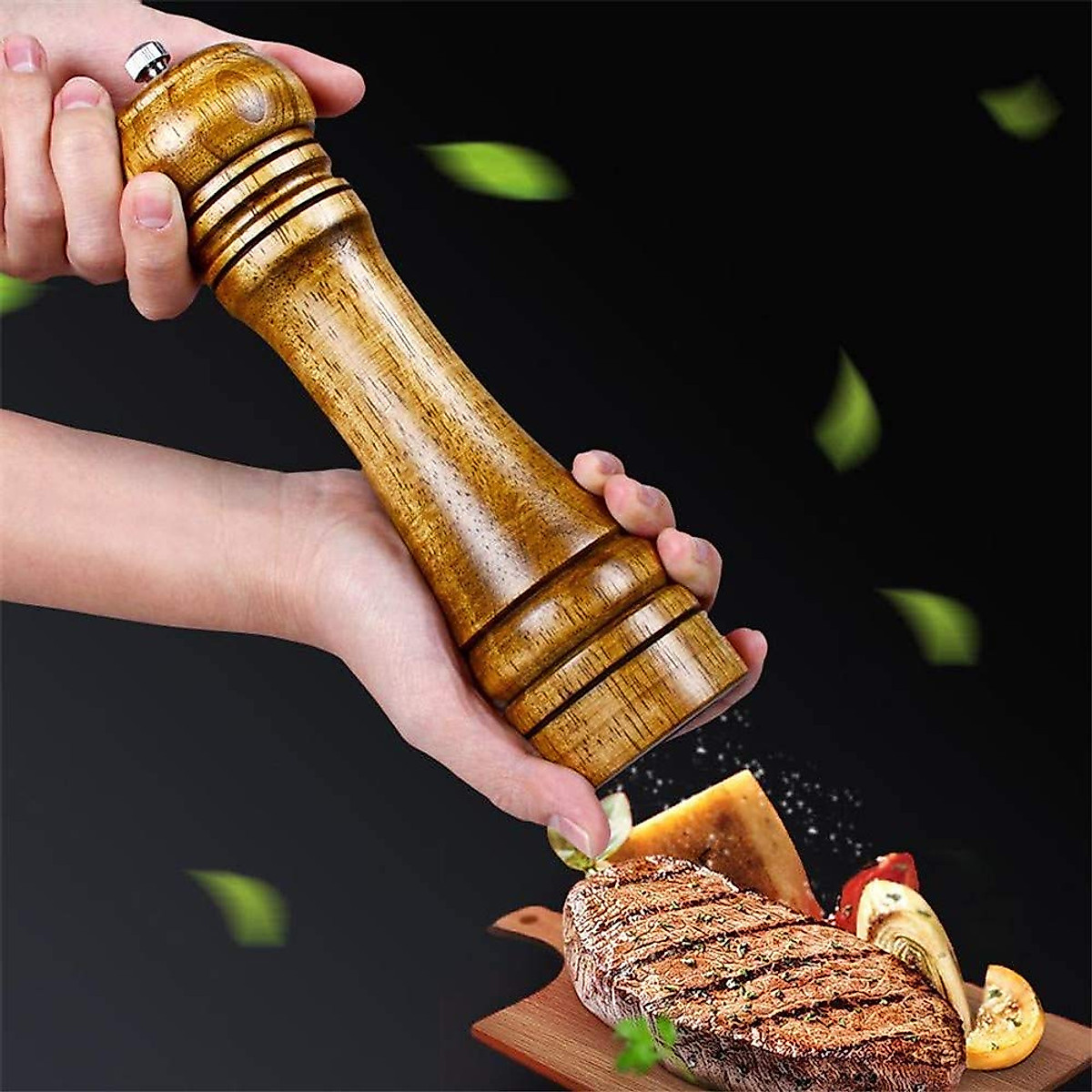 solid wood oak grinder restaurant pepper manual grinding powder pepper ...