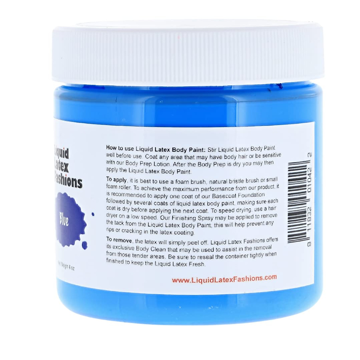 Liquid Latex Fashions Blue Body Paint for Adults and Kids, Ammonia Free, Cosplay Makeup, Creates Professional Monster, Zombie Arts, Easy On and Off- 4 Oz