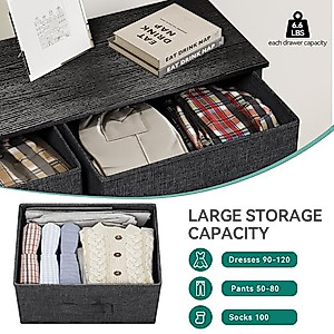 YITAHOME Storage Tower Unit with 8 Drawers - Fabric Dresser with Large Capacity, Organizer Unit for Bedroom, Living Room & Closets - Sturdy Steel Frame, Wooden Top & Easy Pull Fabric Bins (Graphite)