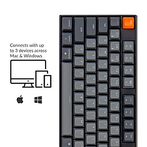 Keychron K10 Full Size 104 Keys Bluetooth Wireless Mechanical Gaming Keyboard for Mac Windows with Gateron G Pro Red Switch, Multitasking/White LED Backlight/USB C Wired Computer Keyboard