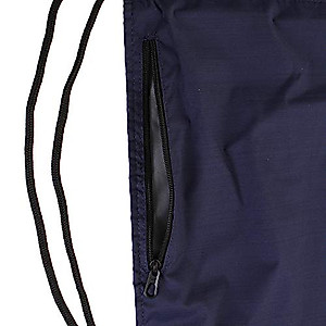 Nike Brasilia Training Gymsack, Drawstring Backpack with Zippered Sides, Water-Resistant Bag, Midnight Navy/Black/White