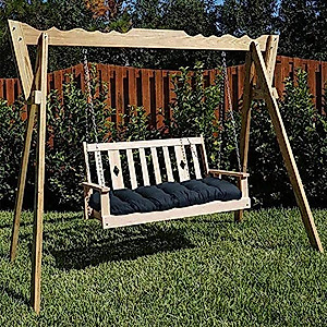 Indoor/Outdoor Bench Cushion, Swing Cushion, 51.2"x19.7", for Lounger Garden Furniture Patio Lounger Bench, Soft Thicken Seat Pads Cushion with Ties for Chaise Rocking Chair Floor Seat Cushion