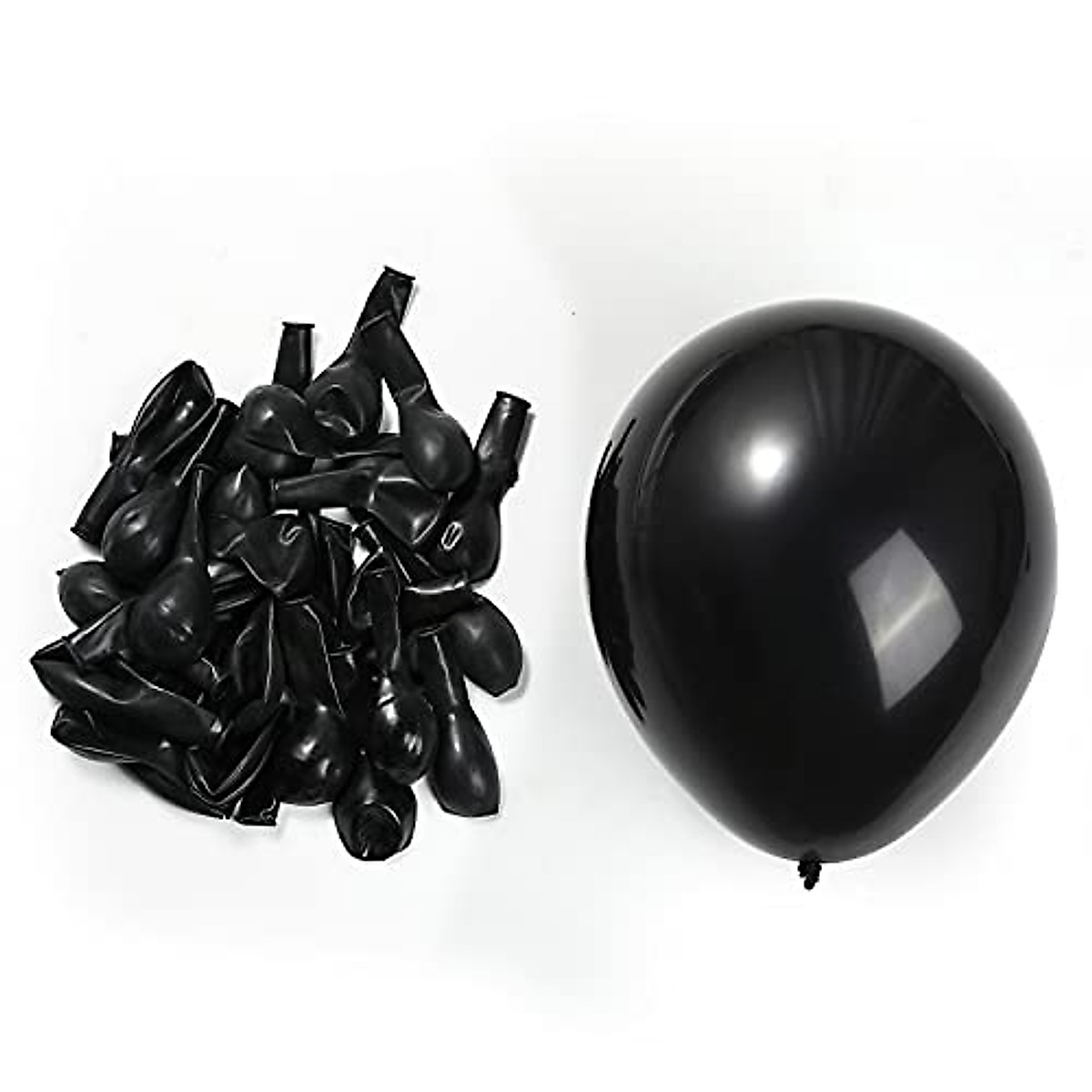 KOMOREBI Matte Black Balloons 10 Inch 100pcs Pearl Black Balloons Black Latex Balloons for Birthday Engagement Wedding Party Decorations