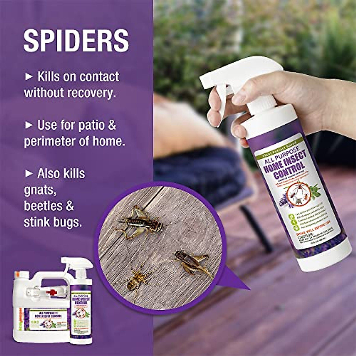 EcoVenger by EcoRaider All Purpose Insect Control 16 OZ, Fleas, Fruit Flies, Gnats, Moths, Roaches, Spiders, Fast Kill, Lasting Prevention, Kill Eggs, Plant Extract Based & Non-Toxic, Child & Pet Safe