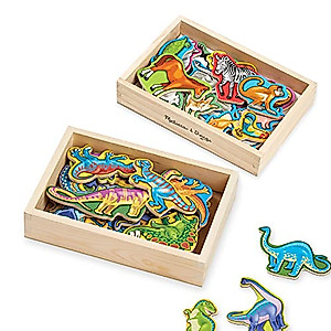 Melissa & Doug Wooden Magnets Set - Animals and Dinosaurs With 40 Wooden Magnets