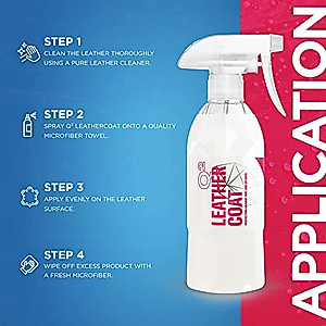 GYEON Quartz Q² LeatherCoat - Easy to Use Leather Protection - Spray On/Wipe Off - Natural Satin Finish - Highly Repellent - Prevents Fading - UV Protection