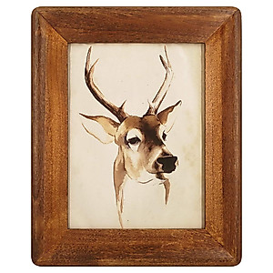 icheesday 6x8 Wood Picture Frames, Rustic Photo Frame with Real Glass Front,Wall Hanging and Tabletop Standing,Vertical or Horizontal Display (Brown)