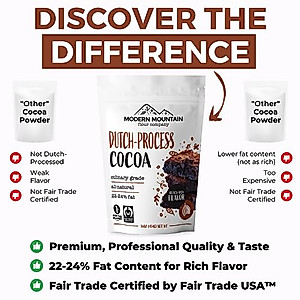 Cocoa Powder (1 lb) Dutch Processed Cocoa Powder, Unsweetened, Extra Rich Cocoa Flavor, 22-24% Fat, Premium Culinary Grade, Non-GMO, Perfect Cocoa for Baking and Cooking