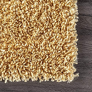 nuLOOM Belleza Shag Area Rug, 6' Round, Yellow