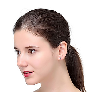 LOYALLOOK 6 Pairs Stainless Steel Clear Cubic Zirconia Stud Earring Ear Piercings for Women 3-8mm