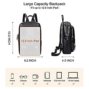 PIJUSHI Crocodile Leather Backpack Purse for Women Leather Rucksack with Flap(66511 Black)