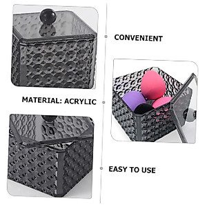 Holibanna Cotton Ball Holder 2pcs Cotton Pad Dispenser with Lid Acrylic Jewelry Cube Box Apothecary Jar for Make Up Pads Cosmetics Sponges Hair Band