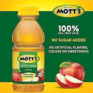 Mott's 100% Original Apple Juice, 8 Fl Oz Bottles, 24 Count (4 Packs Of 6), 2 Servings Of Fruit, 100% Fruit Juice, Gluten-free, Caffeine-free, Kosher, Contains No Artificial Colors Or Sweeteners