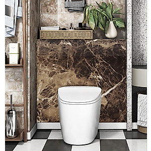 ROSEROSA Peel and Stick PVC Marble Self-Adhesive Wallpaper Covering Counter Top Shelf Liner Emperador (PGS4020 : 2.00 Feet X 6.56 Feet)