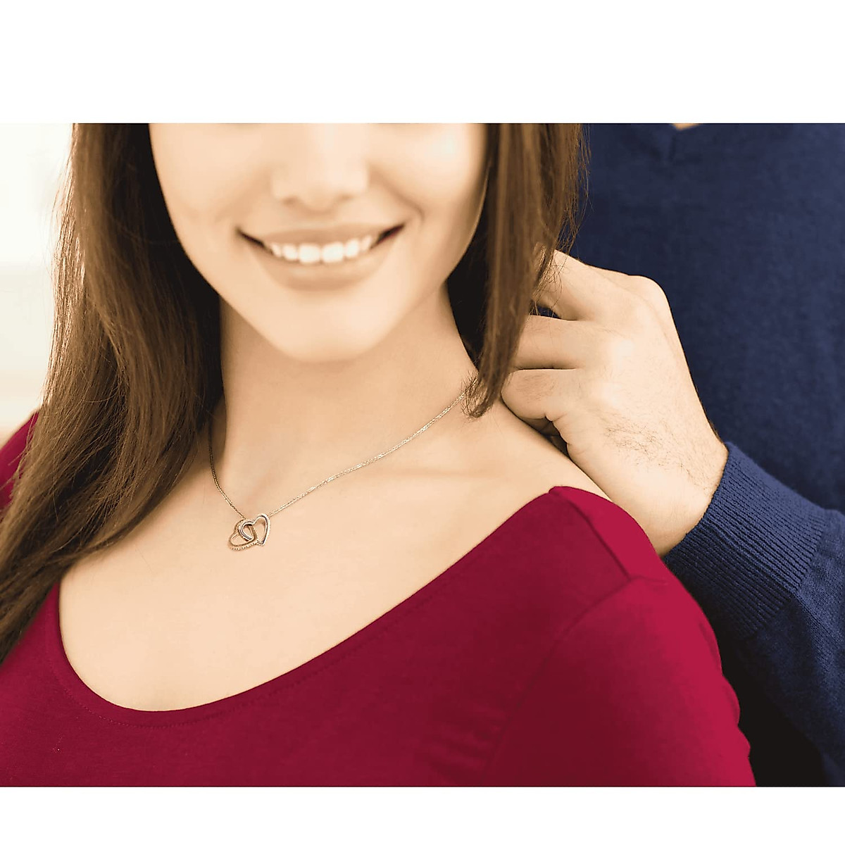 LOTUS-A Pregnancy Gifts for First Time Moms - Sterling Silver S925 Interlock Heart Pendant Necklace with Message Card Mother To Be Soon Present for Expecting Pregnant Women