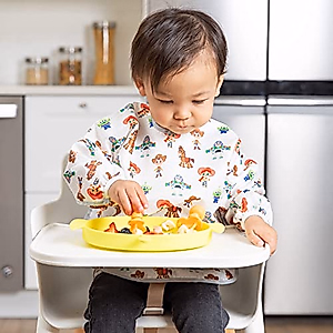 Bumkins Disney Sleeved Bib for Girl or Boy, Baby and Toddler for 6-24 Mos, Essential Must Have for Eating, Feeding, Baby Led Weaning Supplies, Long Sleeve Mess Saving Food Catcher, Toy Story