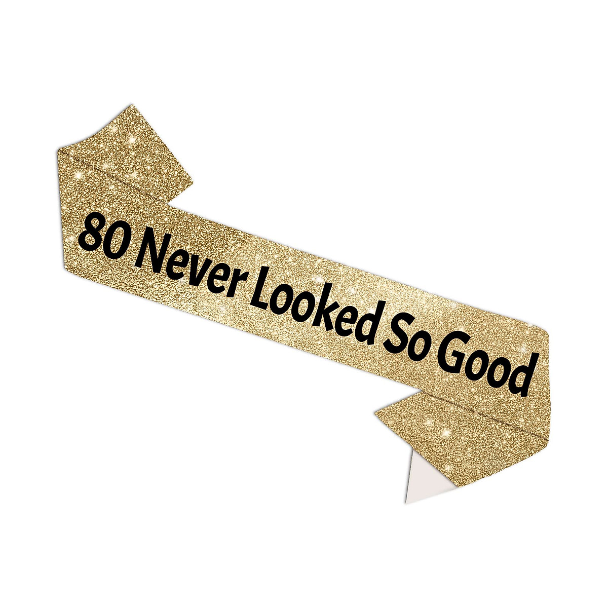 80 Never Looked so Good Birthday Sash, 80th Birthday Gifts, 80th Birthday Sash, Happy 80th Birthday Party Supplies, 80th Gold Glitter Birthday Sash for 80th Birthday Party Supplies and Decorations