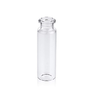 PEKYBIO 20mm, Borosilicate Glass Standard Crimp Headspace Vial,20ml Capacity,Flat Bottom,Beveled Finish,22.5x75mm and Aluminum Crimp Seal with Natural PTFE/White Silicone Septa