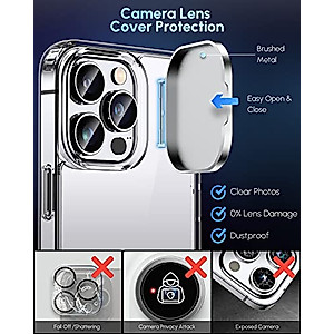 Silverback for iPhone 14 Pro Case with Stand, Phone Case with Camera Cover, Shockproof DustProof Cover for iPhone 14 Pro - Clear