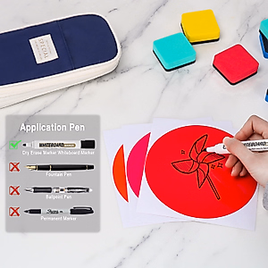 HOXHA 40Pcs 6 Inch Dry Erase Dots Circles, 10 Colors Removable Line Up Spots Set for Classroom Floor, Office, Home Table & Desk