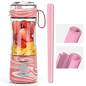 Wooshlend Portable Blender for Shakes and Smoothies with Snap-open BPA FREE silicon straw
