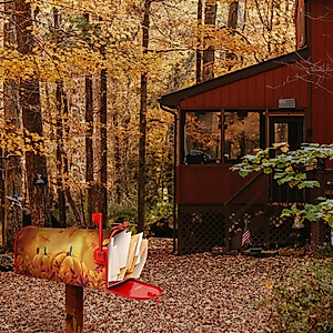 Fall Mailbox Covers Magnetic Pumpkin Leaf Thanksgivin Letter Post Box Cover Wrap Decoration Welcome Home Garden Outdoor Yard Outside Farmhouse Home Decor 21" Lx 18" W