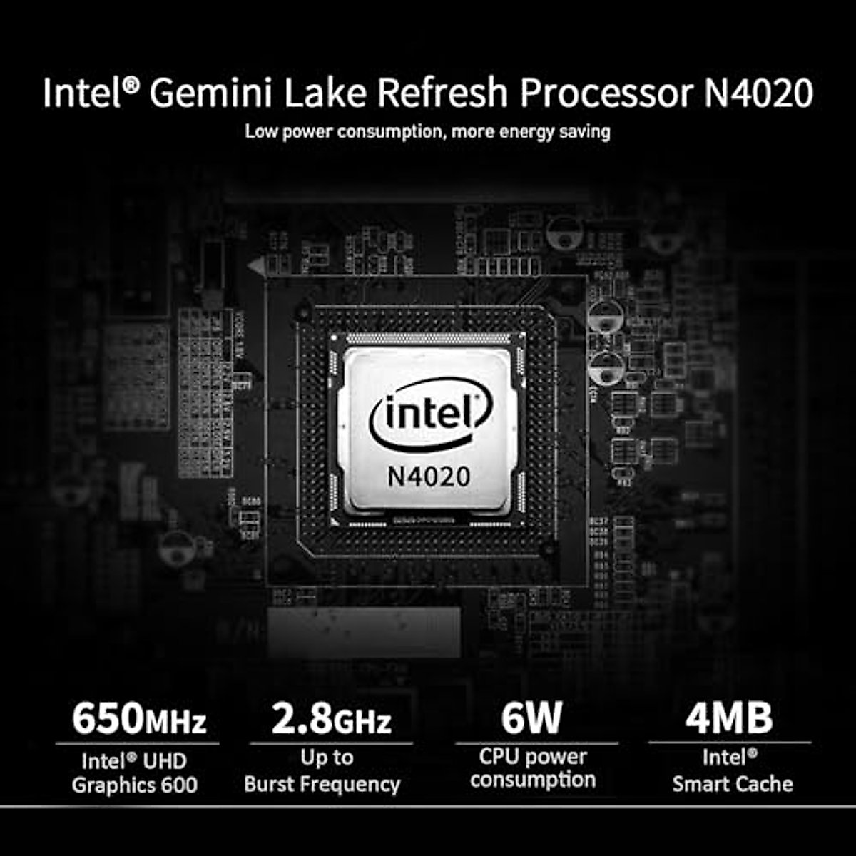 T5 Mini PC,Intel Processor N4020(up to 2.8GHz,4M Cache),Mini Computer with 4GB RAM+64GB eMMC,Dual Screen Display,HDMI+DP,USB3.0,2.4G/5GHz Dual WiFi 5, BT5.0,Gigabit Ethernet,Auto Power On